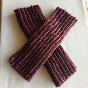 Hand Crafted | Accessories | Claret Crochet Arm Warmers Osfa Fingerless ...